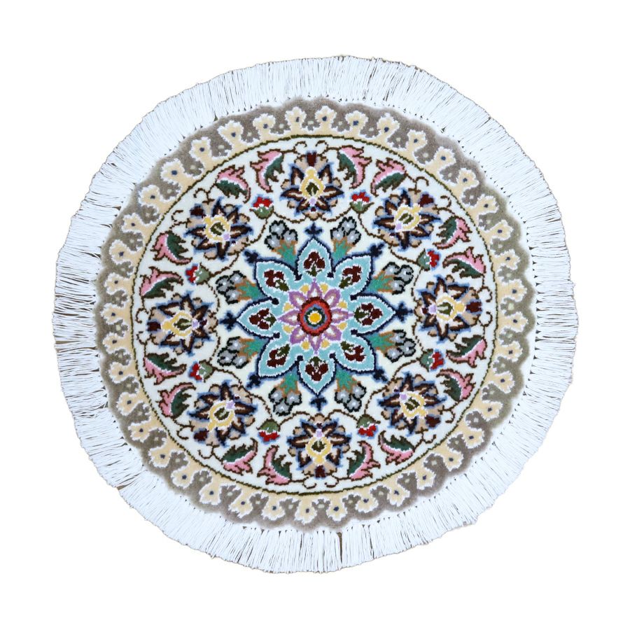 ペルシャ絨毯ウールナイン産毛＆絹 直径46cm商品番号88049 | ペルシャンギャラリー青山【直営店】